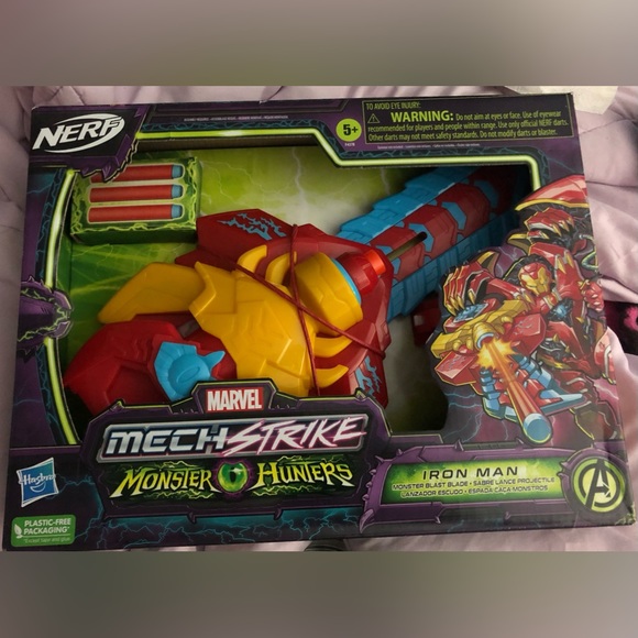 Nerf | Toys | Marvel Mech Strike Iron Man Monster Hunters Nerf Gun Toy ...